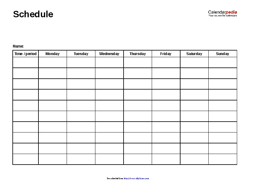 Schedules Archives - PDFSimpli