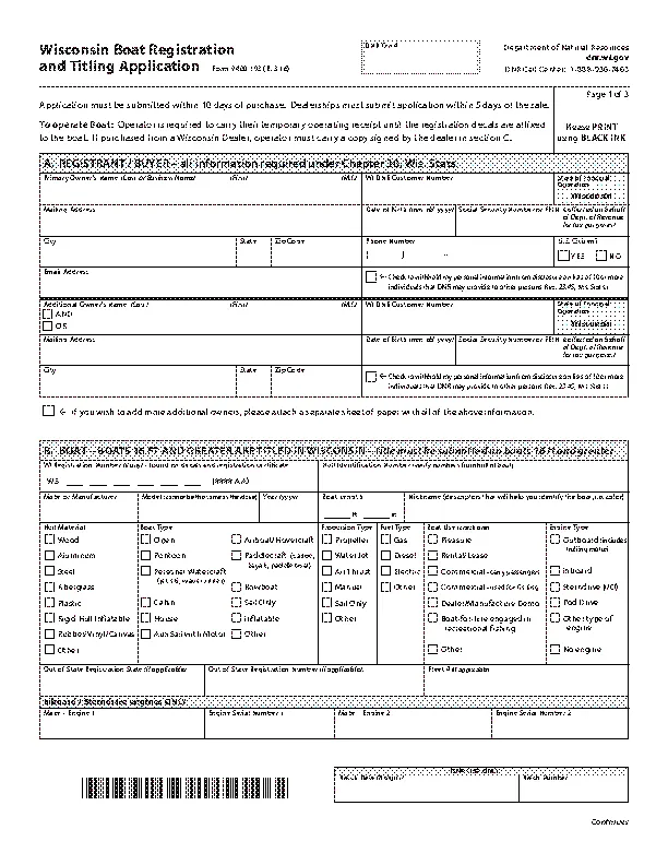 Boat Registration And Titling Application 9400 193 Pdfsimpli