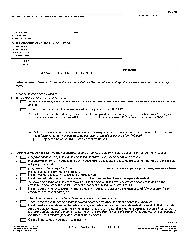 CA Answer - PDFSimpli