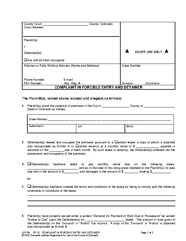 CO Complaint - PDFSimpli