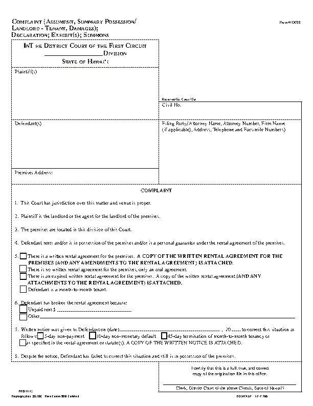 HI Oahu Complaint - PDFSimpli