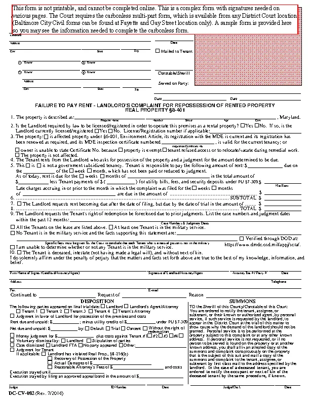 MD Complaintnonpayment - PDFSimpli