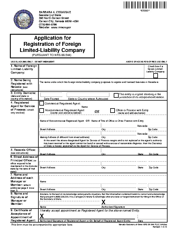 Nevada Application for Registration - PDFSimpli