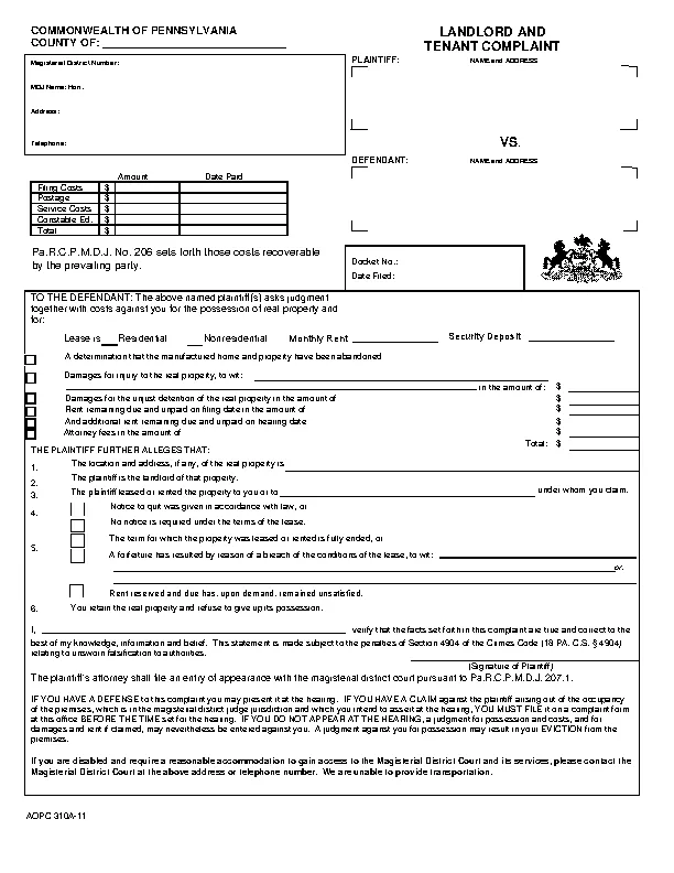 PA Complaint - PDFSimpli