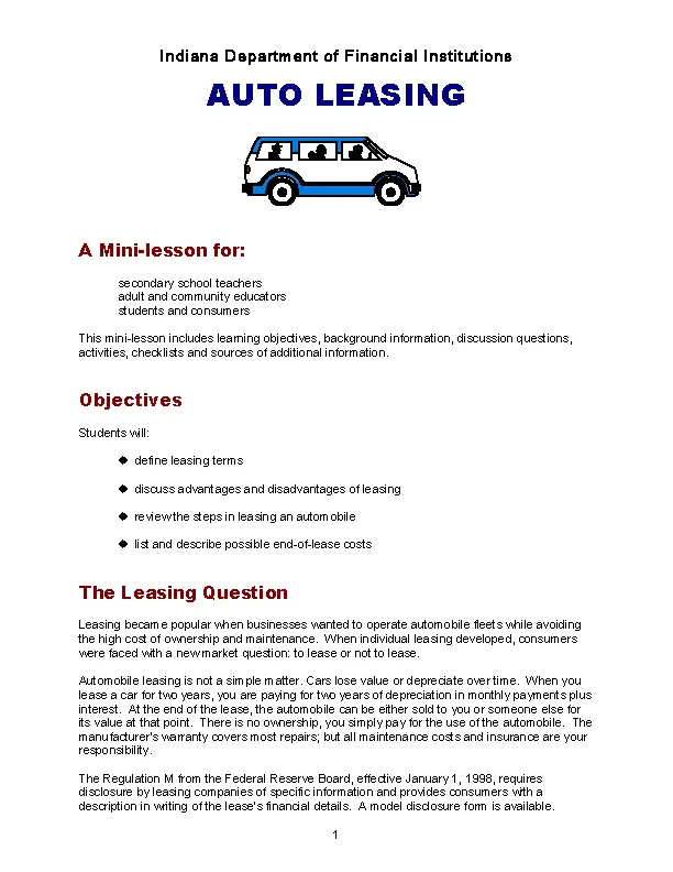 Auto Lease Agreement - PDFSimpli