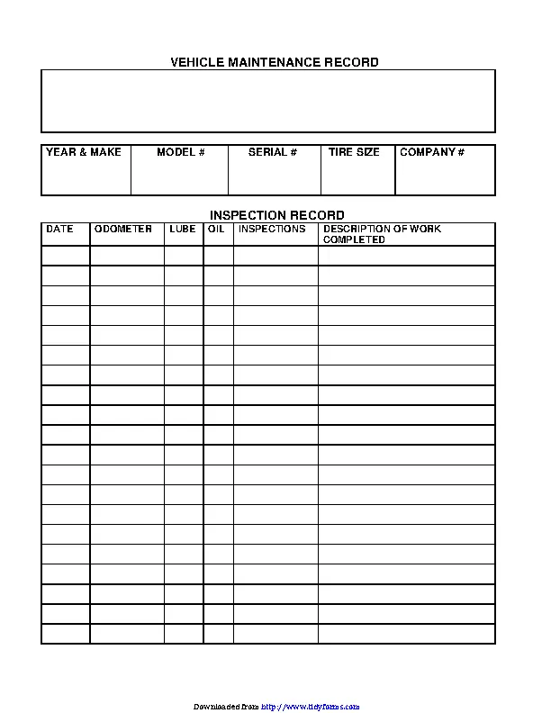 Automotive Maintenance Log - PDFSimpli