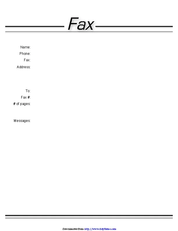 Basic Fax Cover Sheet 3 - PDFSimpli