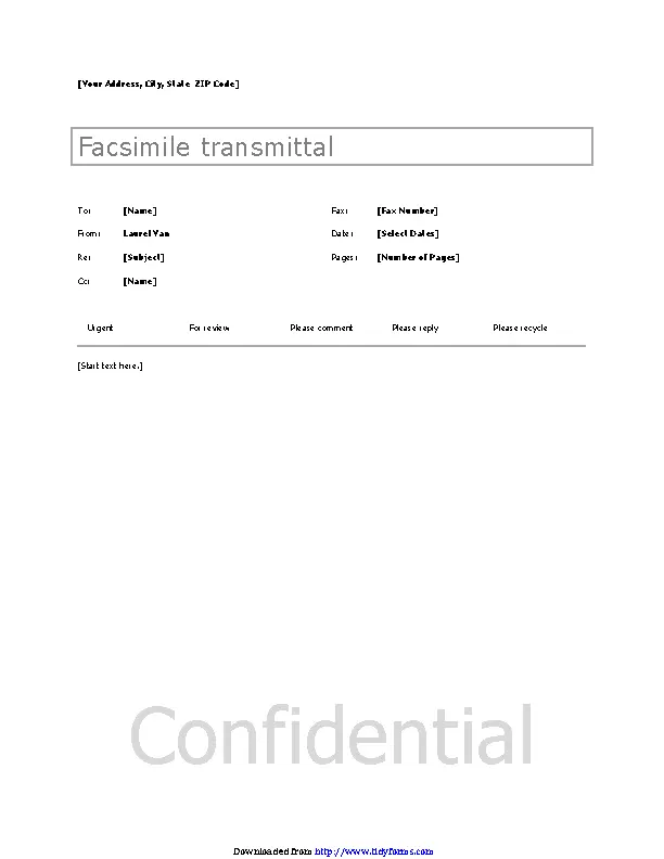 Basic Fax Cover Sheet - PDFSimpli