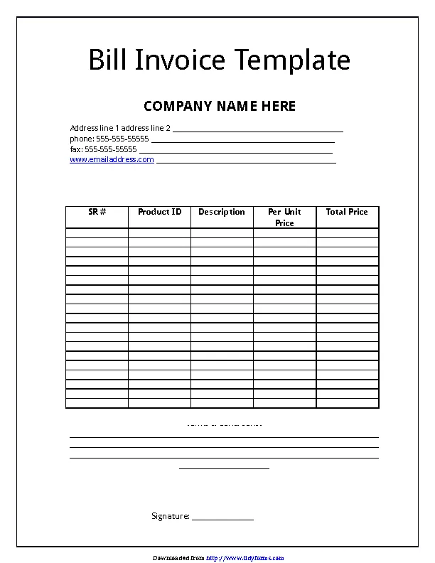 Billing Invoice Template 2 - PDFSimpli