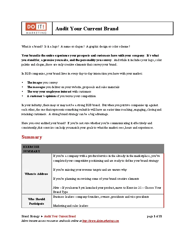 Brand Strategy Free Microsoft Word Template - PDFSimpli