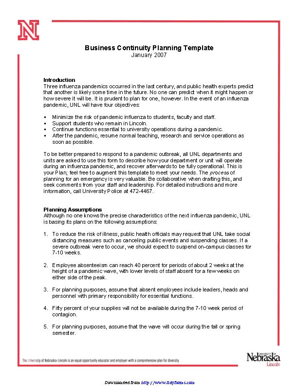 Business Continuity Plan Template 3 - PDFSimpli