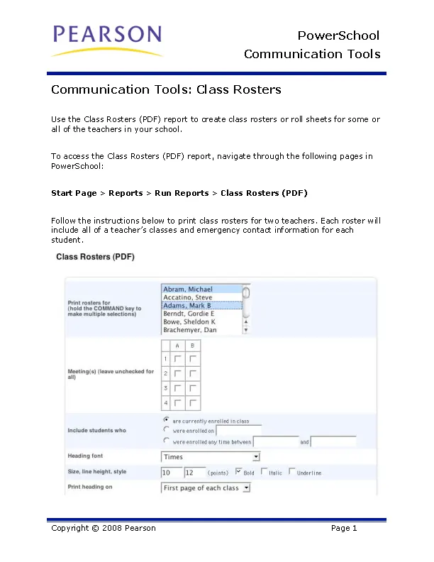 Class Roster Template1 - PDFSimpli