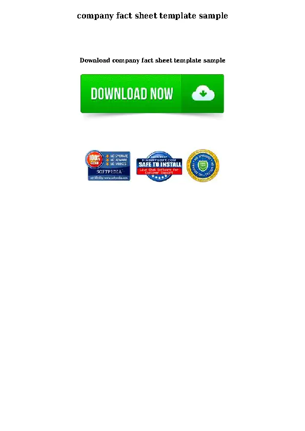 Company Fact Sheet Pdf Template Free Download - PDFSimpli