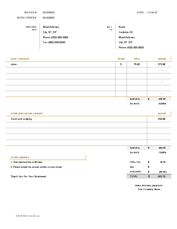 Consultant Invoice - PDFSimpli