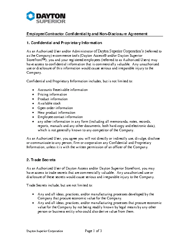 Contractor Confidentiality Agreement For Employment Contractor Pdfsimpli