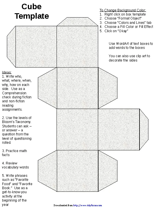 Cube Template For Teachers - PDFSimpli