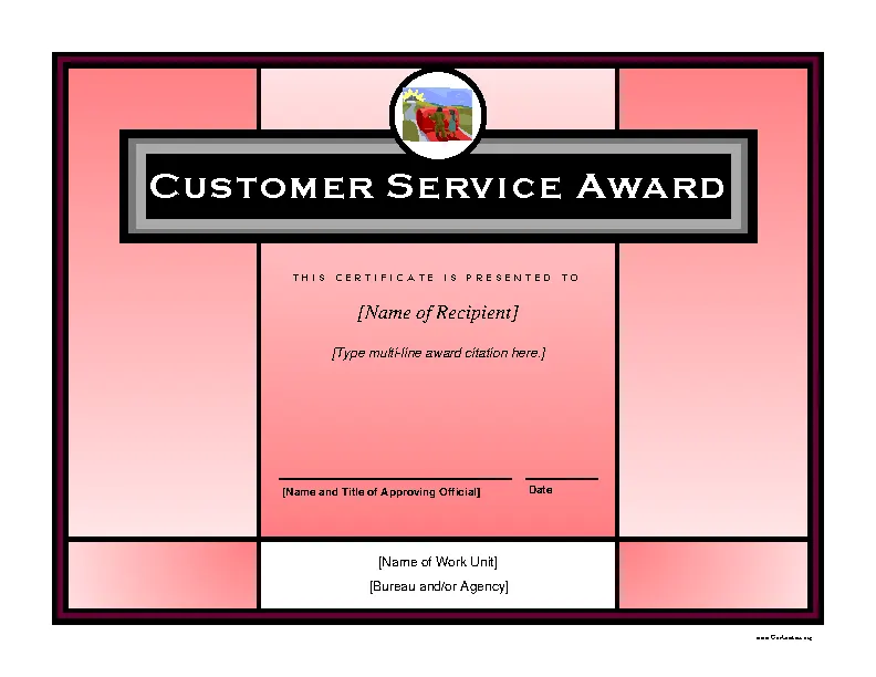 Customer Service Award Template PDFSimpli customer-service-award-template-pdfsimpli