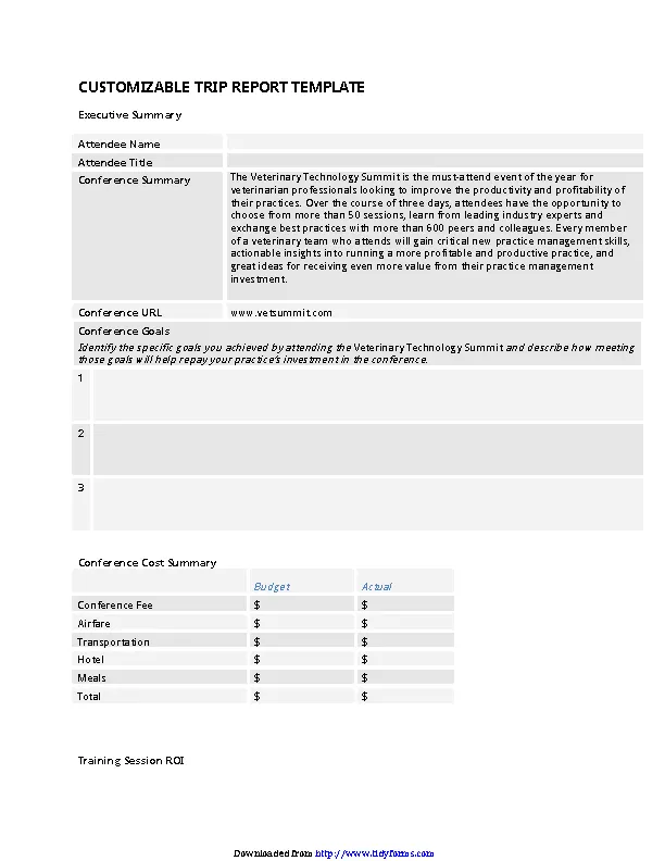 Customizable Trip Report Template - PDFSimpli