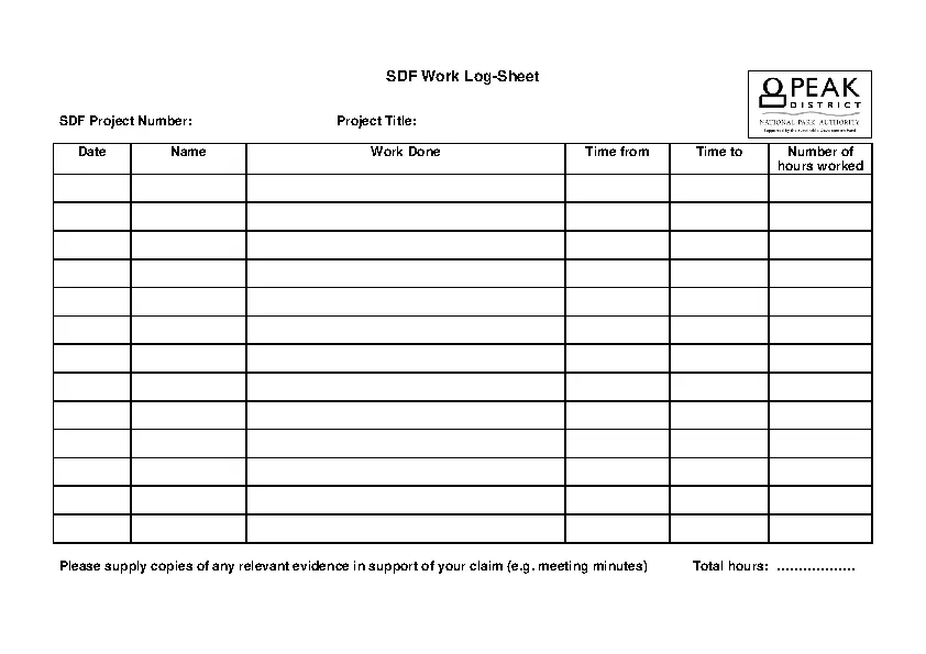 Daily Work Log Sheet Template PDFSimpli