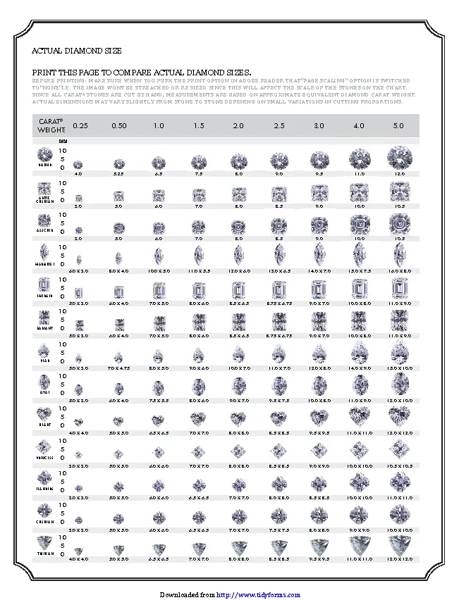 Diamond Size Chart 1 - PDFSimpli