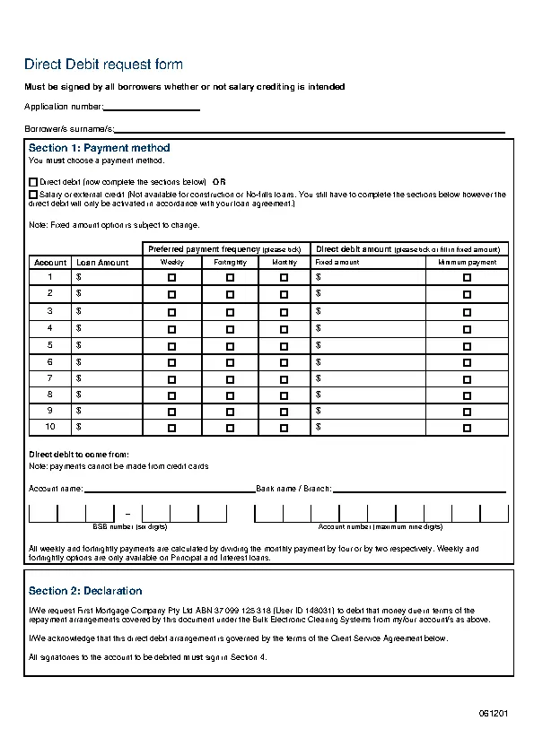Direct Debit Request Form - PDFSimpli
