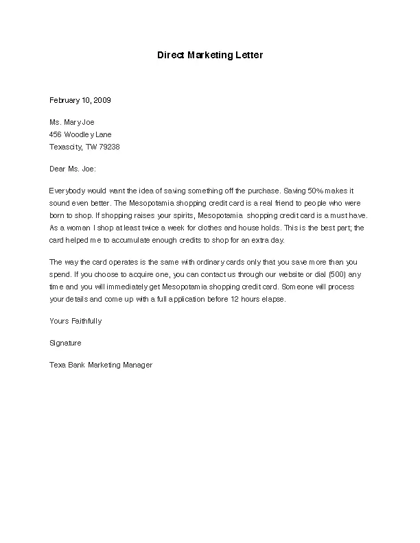 Direct Marketing Letter - PDFSimpli