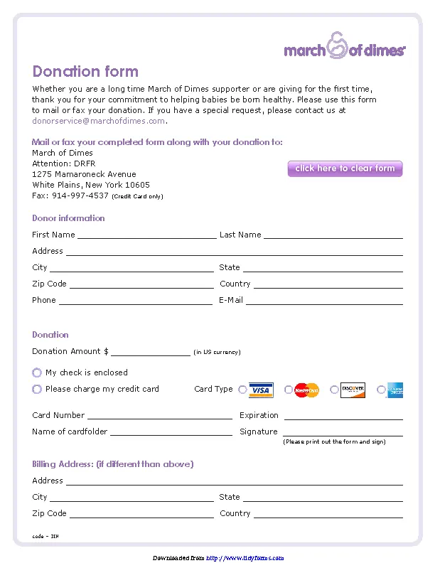 Donation Form 1 - PDFSimpli