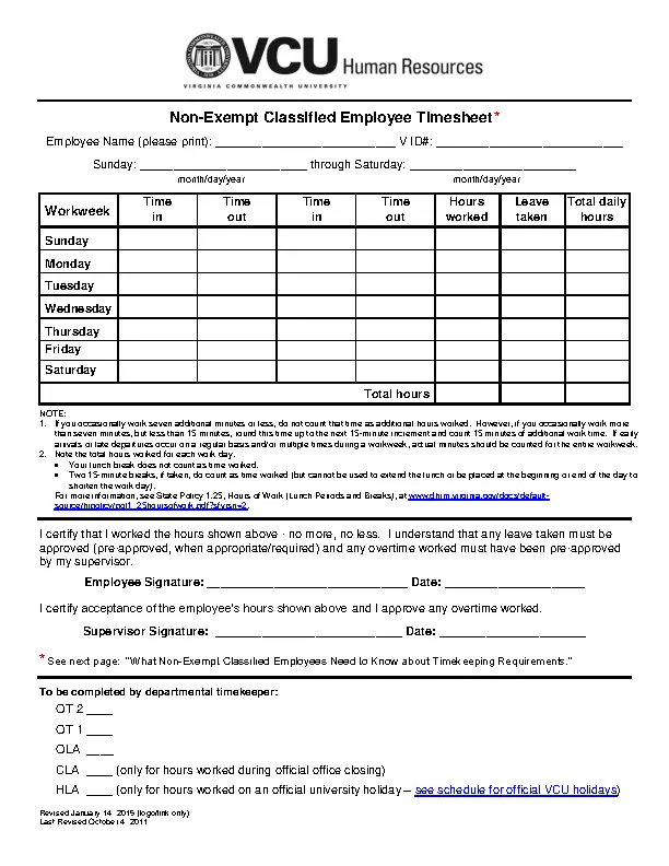 Downloadable Overtime Sheet Template In Pdf Format - PDFSimpli
