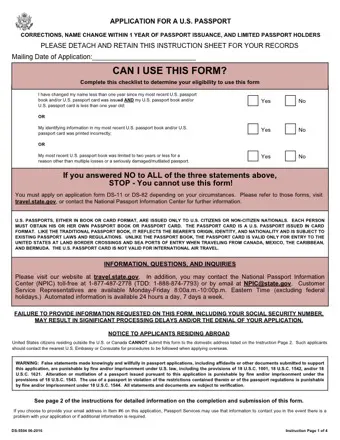 US Passport Form (DS-5504 Form) | Fill Online | PDFSimpli