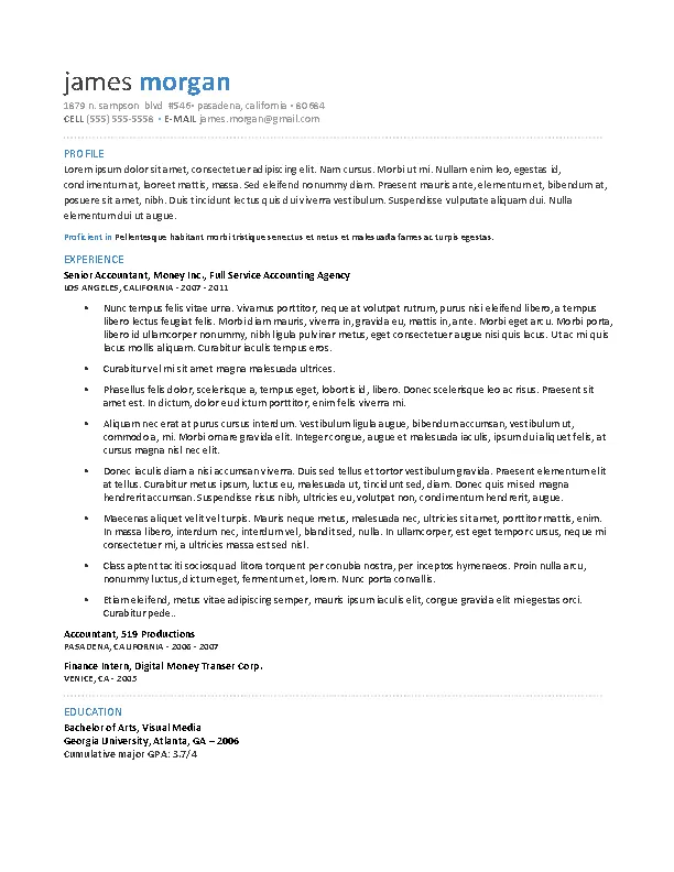 Dublin Resume Sample - PDFSimpli