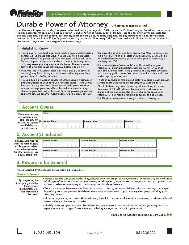 Durable Power Of Attorney - PDFSimpli