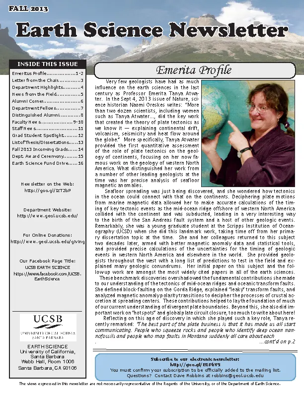 Earth Science Newsletter - PDFSimpli