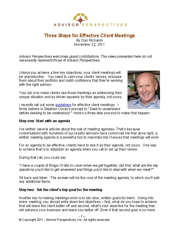 Effective Client Meeting Agenda Sample Template - PDFSimpli