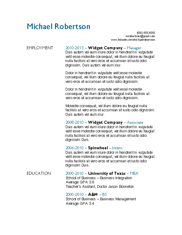 Elegant Resume Template - PDFSimpli