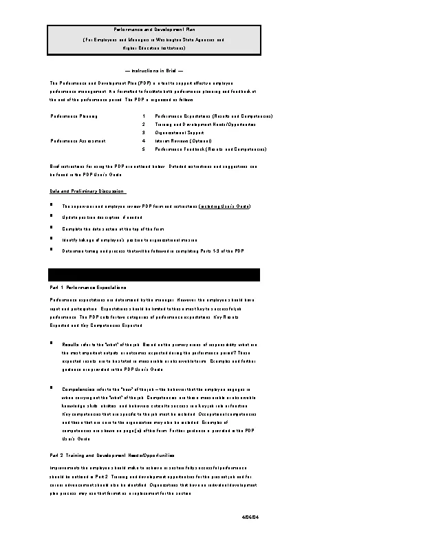 Employee Development And Performance Plan Free Word Template - PDFSimpli