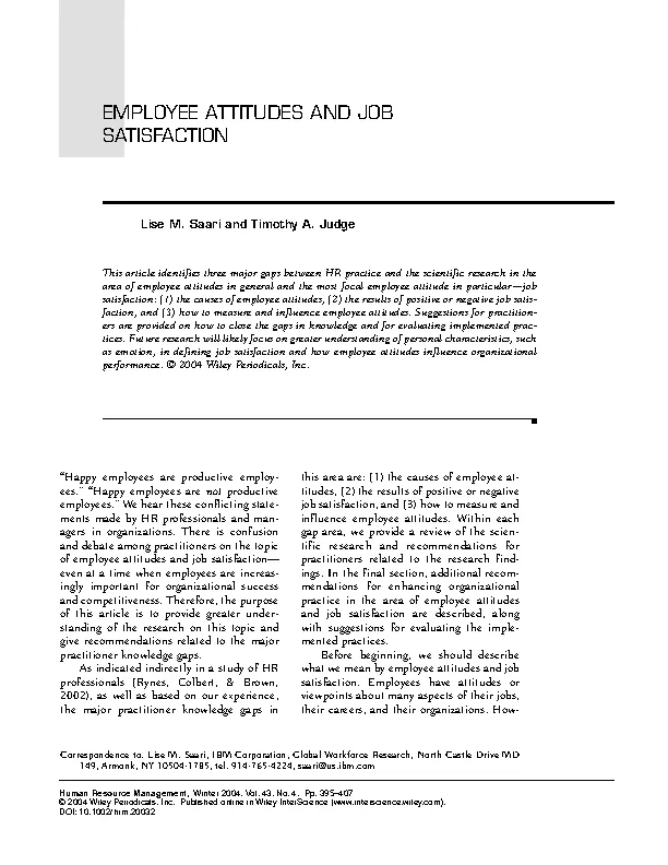 Employee Job Satisfaction Write Up Template Example - PDFSimpli