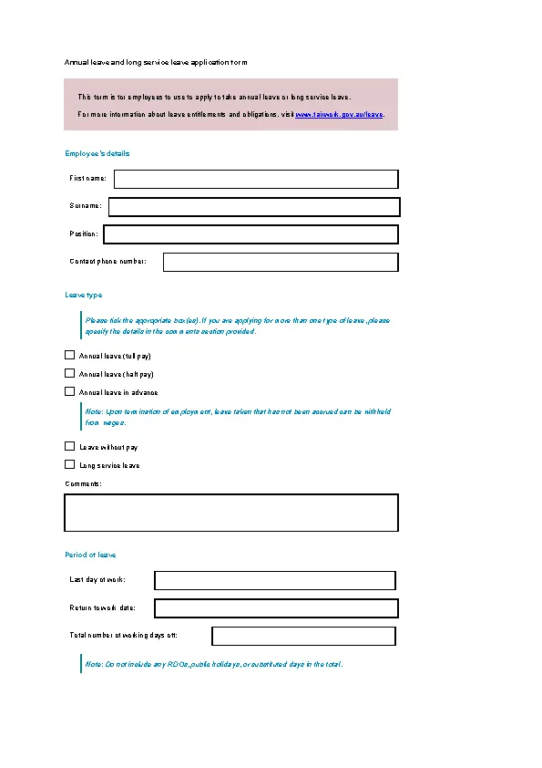 Employee Leave Application Form - PDFSimpli
