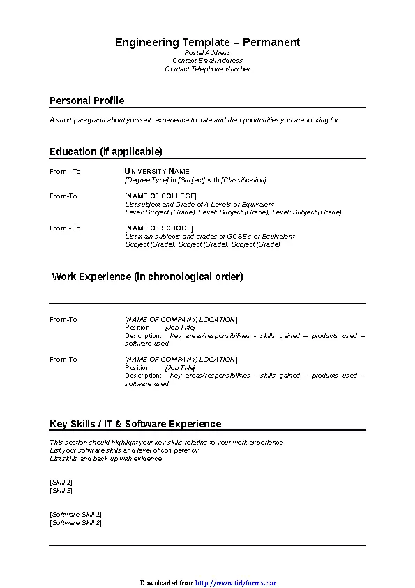 Engineering Template Permanent - PDFSimpli