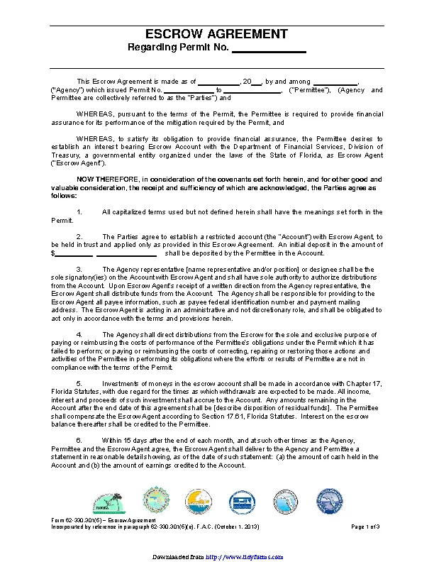 Escrow Agreement 3 - PDFSimpli