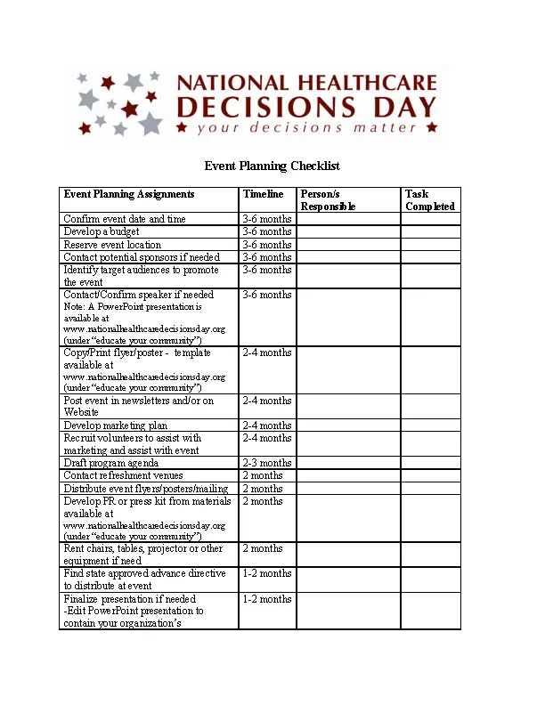 Event Checklist Template - PDFSimpli