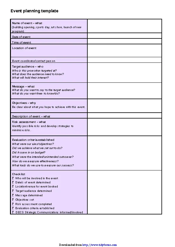 Event Planning Template - PDFSimpli