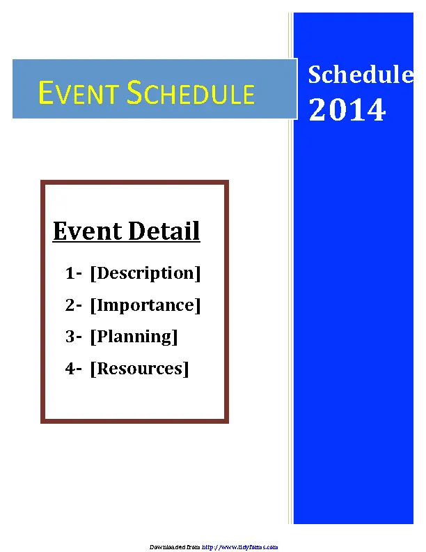 Event Schedule Template 1 - PDFSimpli