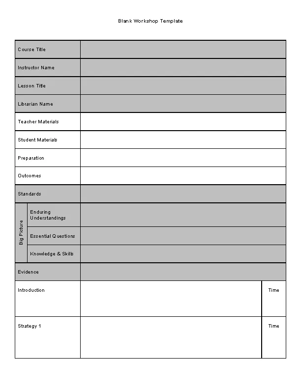 Example Blank Lesson Plan Template - PDFSimpli