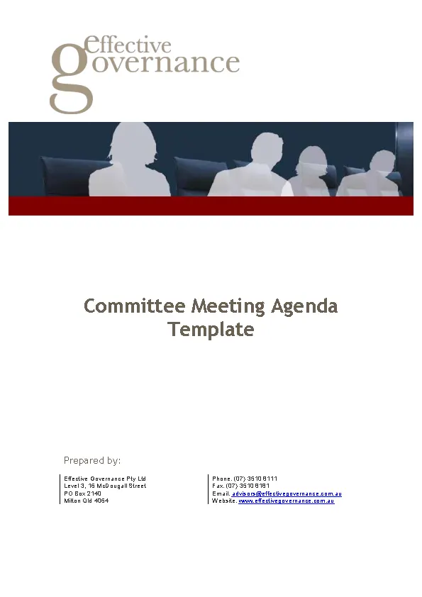 Example Committee Meeting Agenda Template For Emergency - PDFSimpli