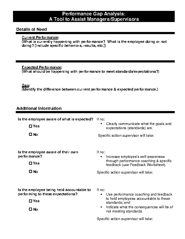 Example Individual Performance Gap Analysis - PDFSimpli