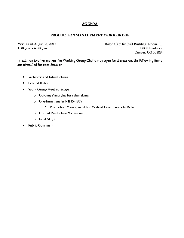 Example Production Management Meeting Agenda - PDFSimpli