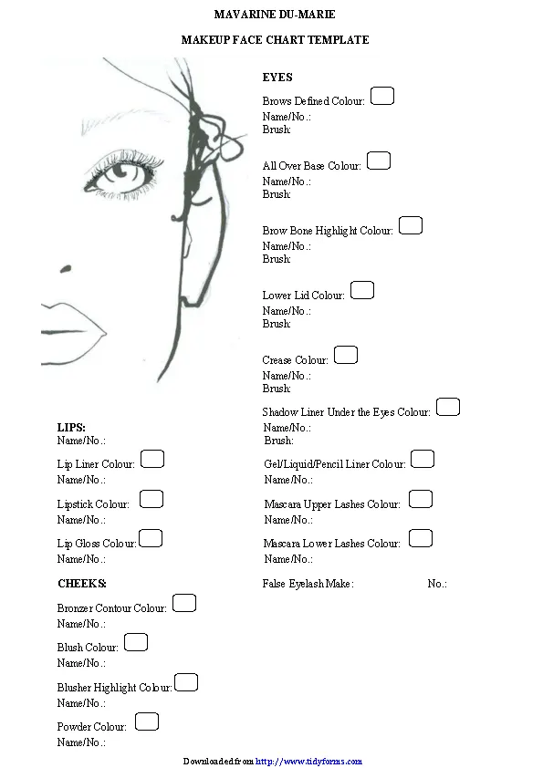 Face Chart 2 - PDFSimpli