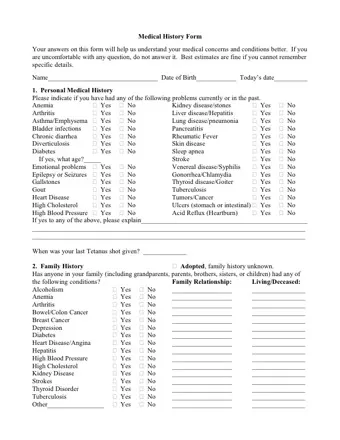 Family Medical History PDF - PDFSimpli