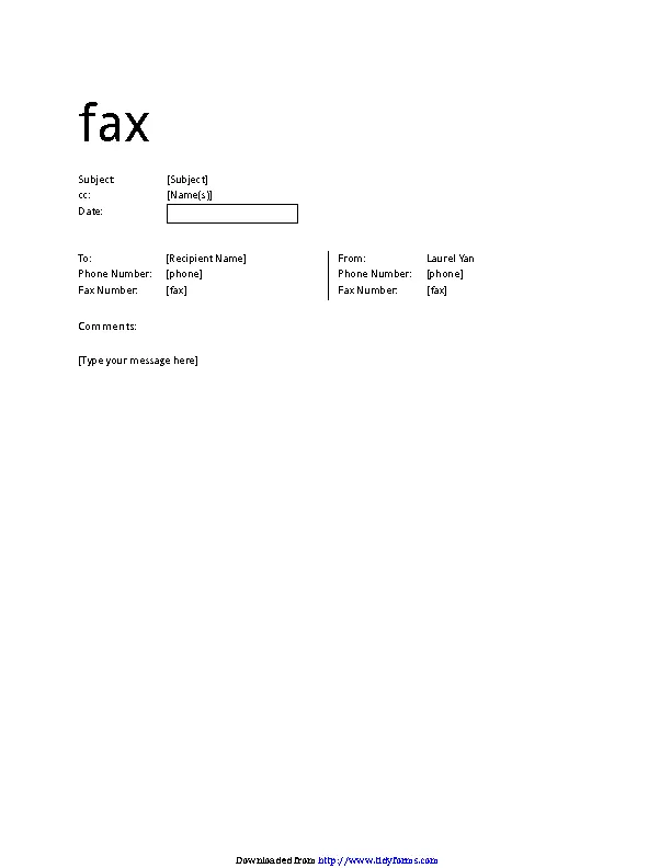 Fax Cover Sheet Informal - PDFSimpli