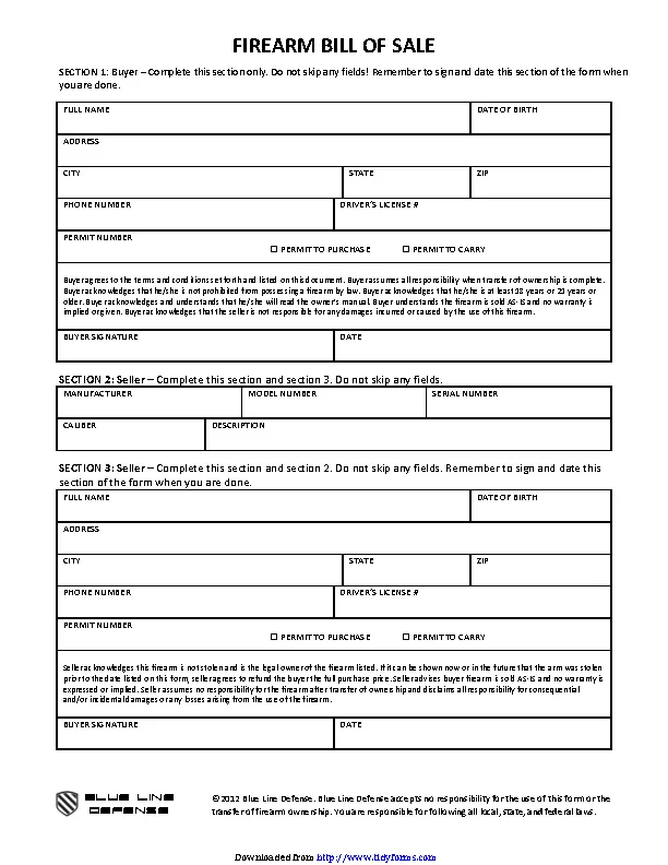 Firearm Bill Of Sale 2 Pdfsimpli 8922
